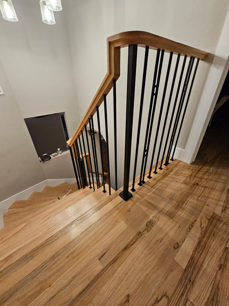 Single Ribbon Stair Wrought Iron Newel Post - Affordable Stair Parts ...