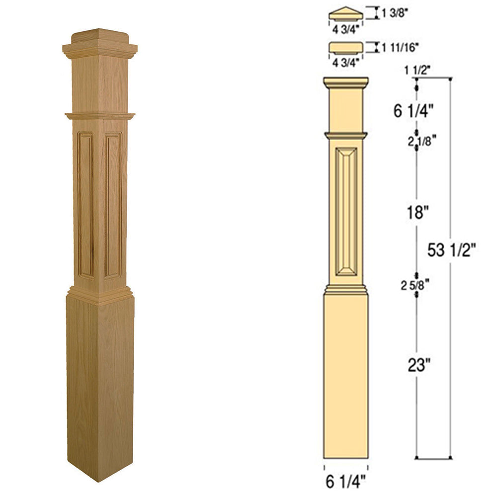 4791 Raised Panel Box Newel Post - Affordable Stair Parts – Affordable ...