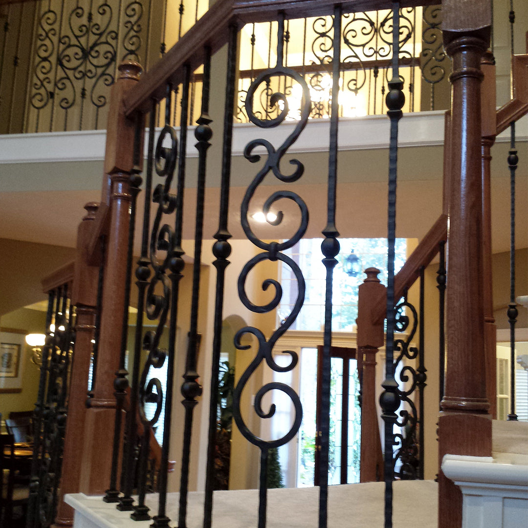 Double Sphere/Forged Ball Hammered Iron Baluster - Affordable Stair ...