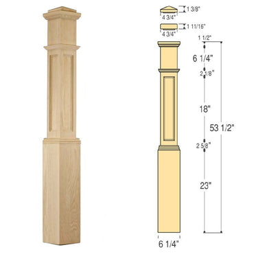 4991 Recessed Panel Box Newel Post - Affordable Stair Parts ...