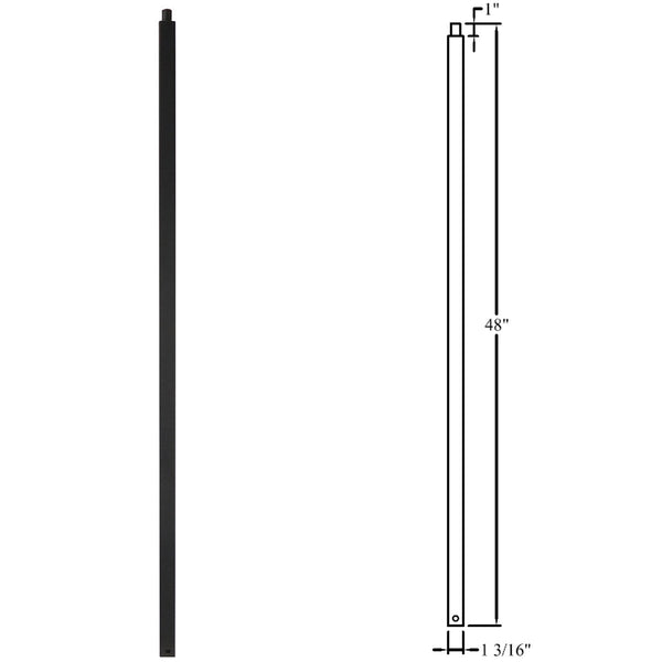 Plain Stair Wrought Iron Newel Post - Affordable Stair Parts ...