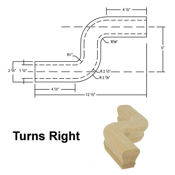Left "S" Turn Stair Handrail Fitting - Affordable Stair Parts ...