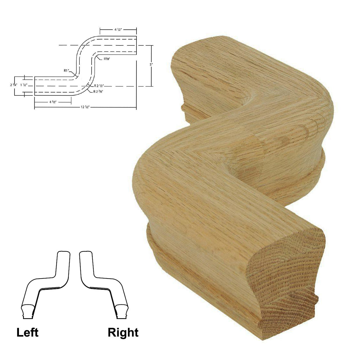 Left "S" Turn Stair Handrail Fitting - Affordable Stair Parts ...
