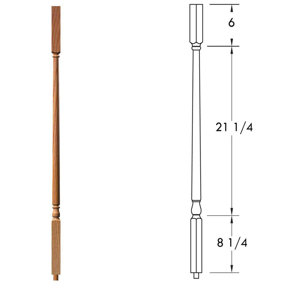 36" Square Top Wood Baluster 5141 - Affordable Stair Parts – Affordable ...