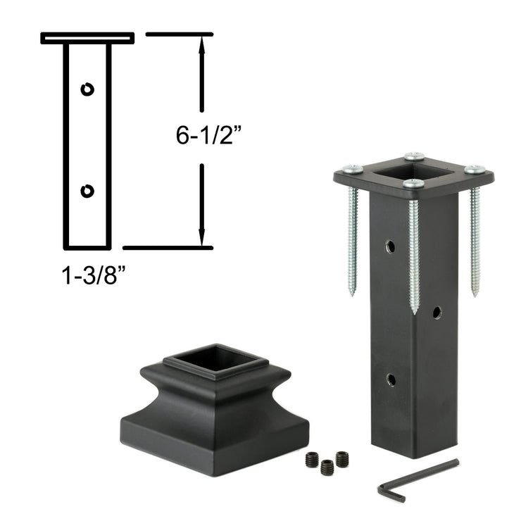Wrought Iron Newel Post Mounting Kit - Affordable Stair Parts ...