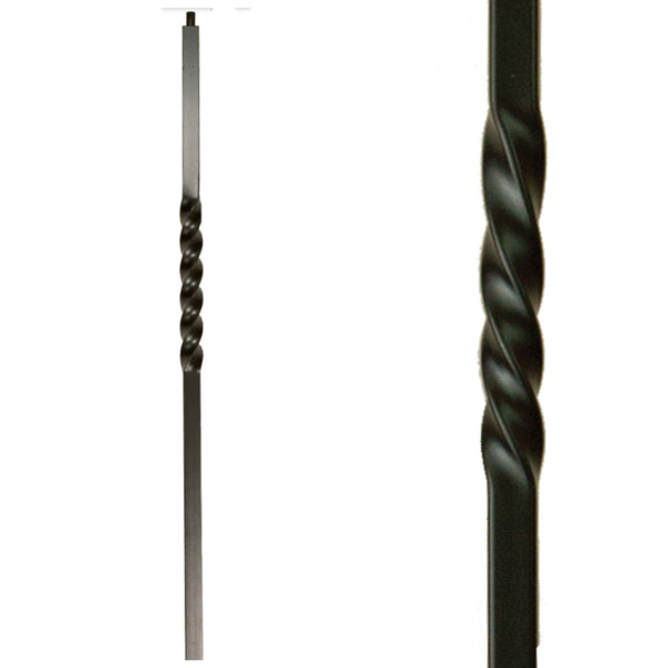 Single Twist Wrought Iron Newel Post - Affordable Stair Parts ...