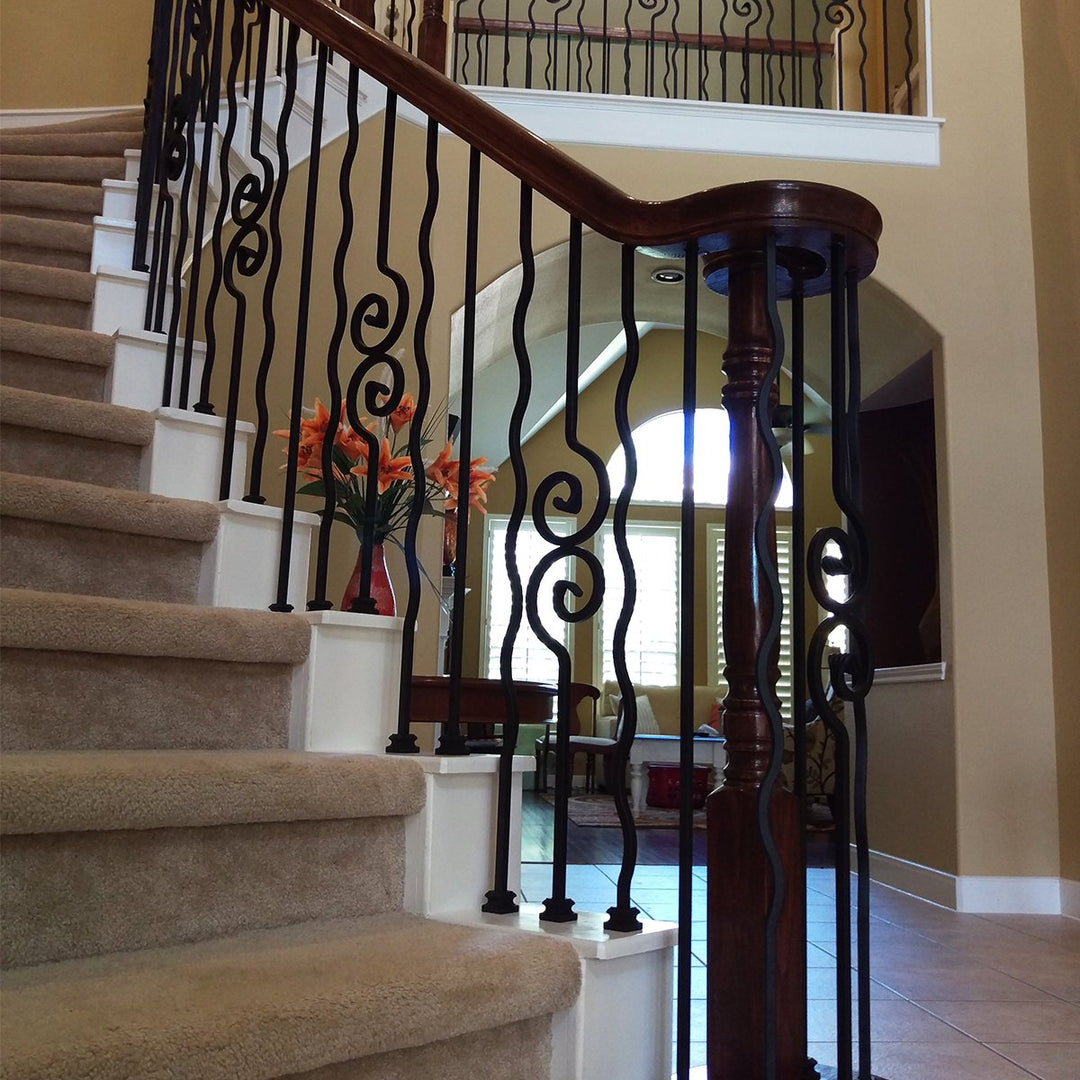 Plain Wavy Bar Wrought Iron Baluster - Affordable Stair Parts ...