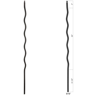 Plain Wavy Bar Wrought Iron Baluster - Affordable Stair Parts ...