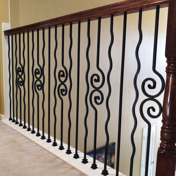 Plain Wavy Bar Wrought Iron Baluster - Affordable Stair Parts ...