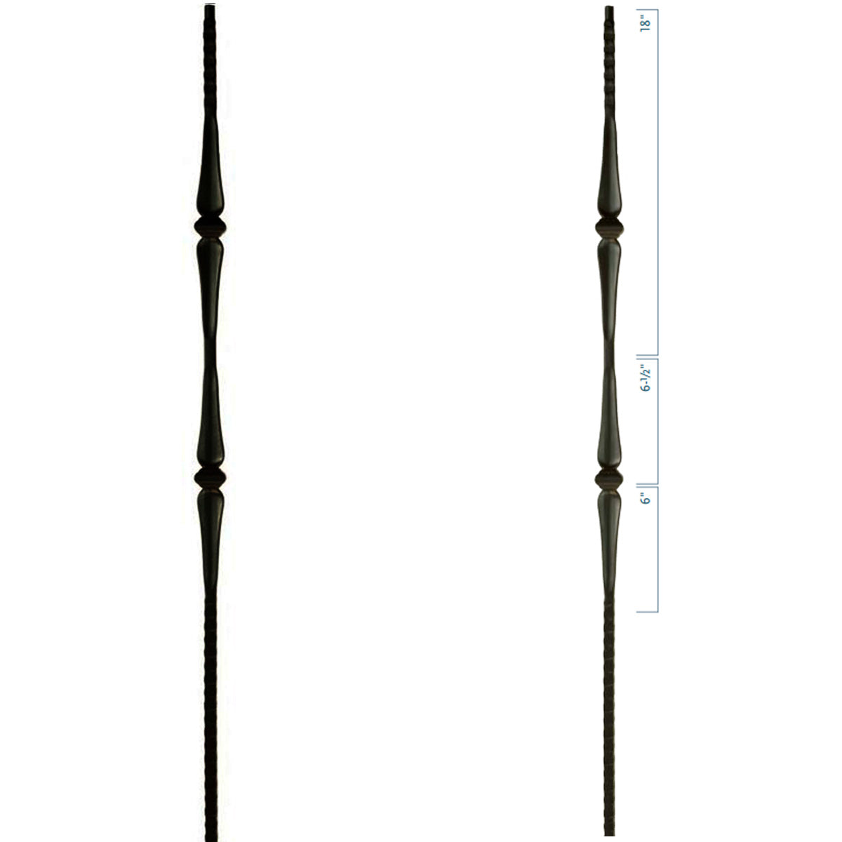 Gothic Double Knuckle Hammered Iron Baluster - Affordable Stair Parts ...