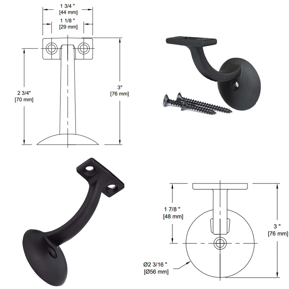 Heavy Duty Stair Wall-Rail Bracket - Affordable Stair Parts ...