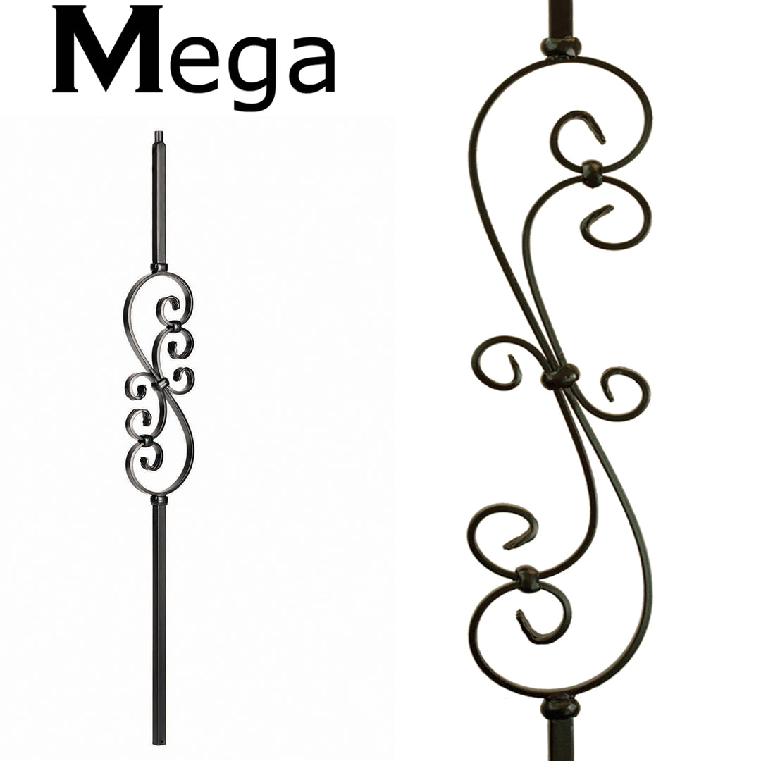 Mega Plain Square Bar Wrought Iron Baluster - Affordable Stair Parts ...