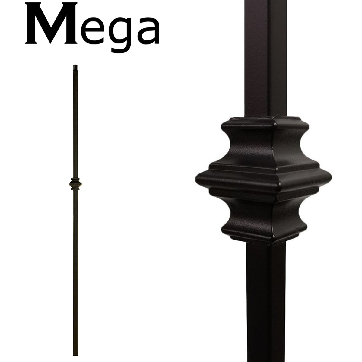 Mega Single Knuckle Wrought Iron Baluster - Affordable Stair Parts ...