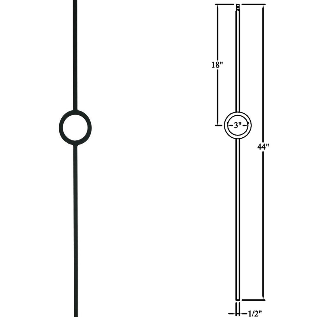 Single Ring/Circle Wrought Iron Baluster - Affordable Stair Parts ...